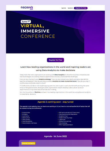 vFairs Landing Page Showcase