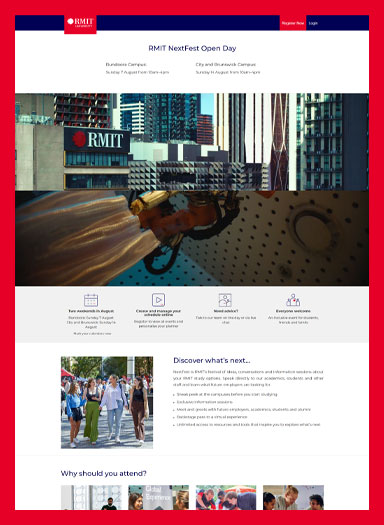 vFairs Landing Page Showcase