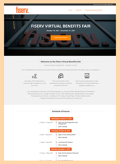 vFairs Landing Page Showcase