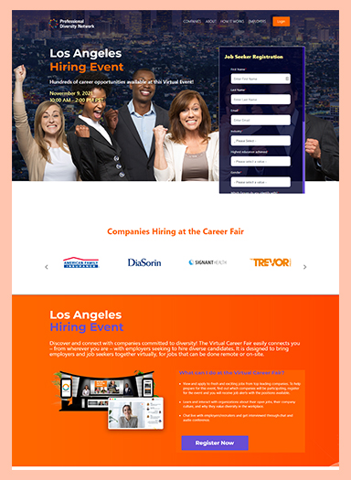vFairs Landing Page Showcase